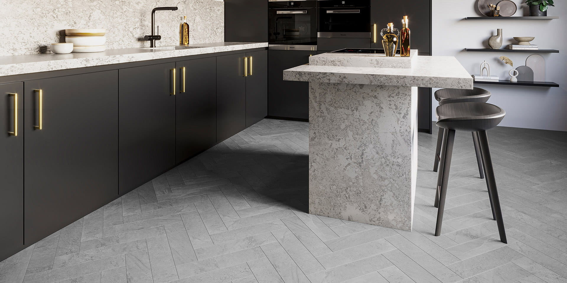 Invictus Maximus Glue-Down Herringbone LVT Groovy Granite Parquet - St ...