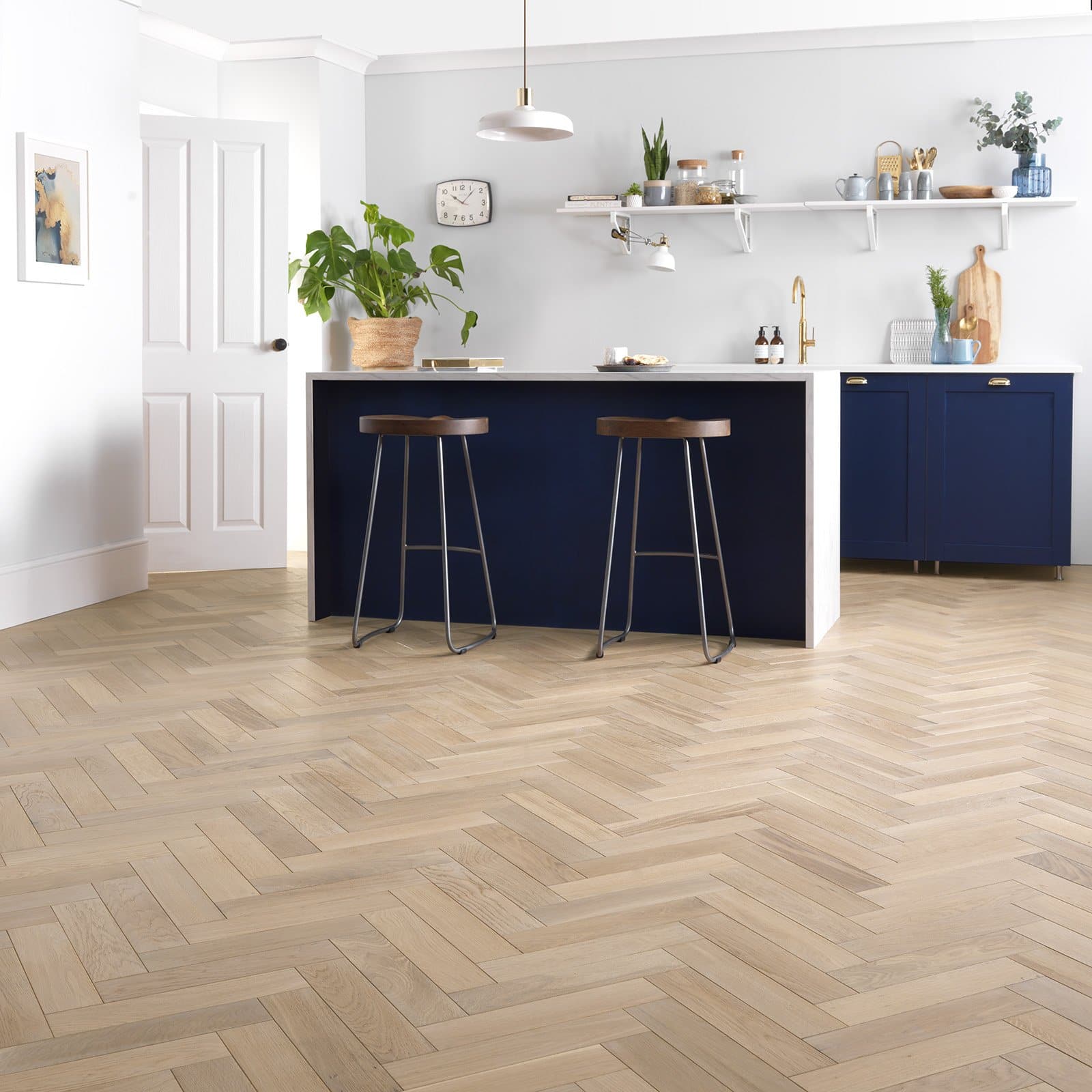 Woodpecker Goodrich Herringbone Ecru Oak | Easy Floor Store